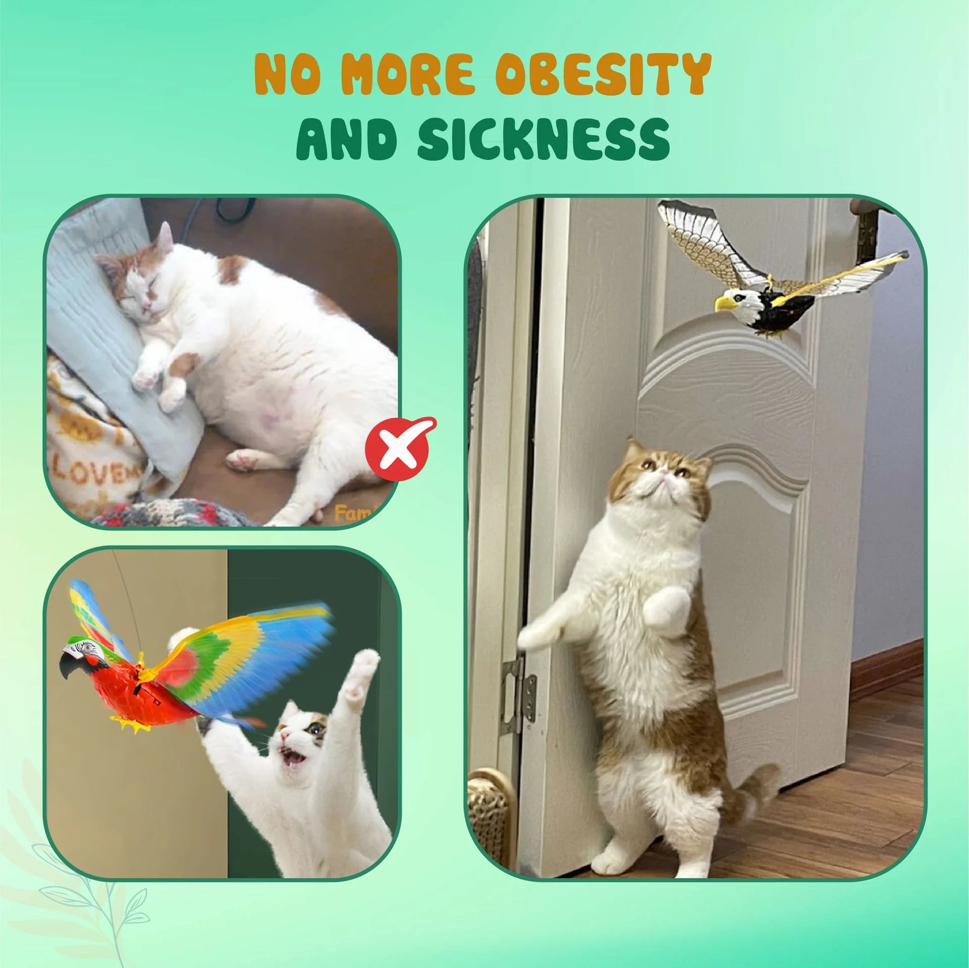Electric Hanging Flying Bird Cat Toy - Dzordz Shop